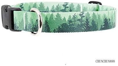 Buttonsmith Green Trees Dog Collar - Made In The - Fadeproof ...