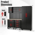 Costway 8-Piece Tall Utility Metal Garage Cabinets with Rolling ...