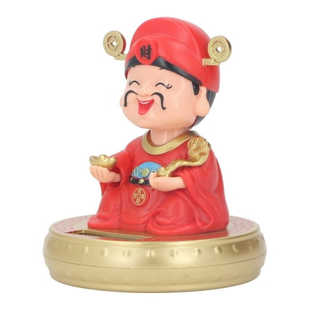 God Of Wealth Figurine, Cai Shen Statue Solar Powered For Family ...