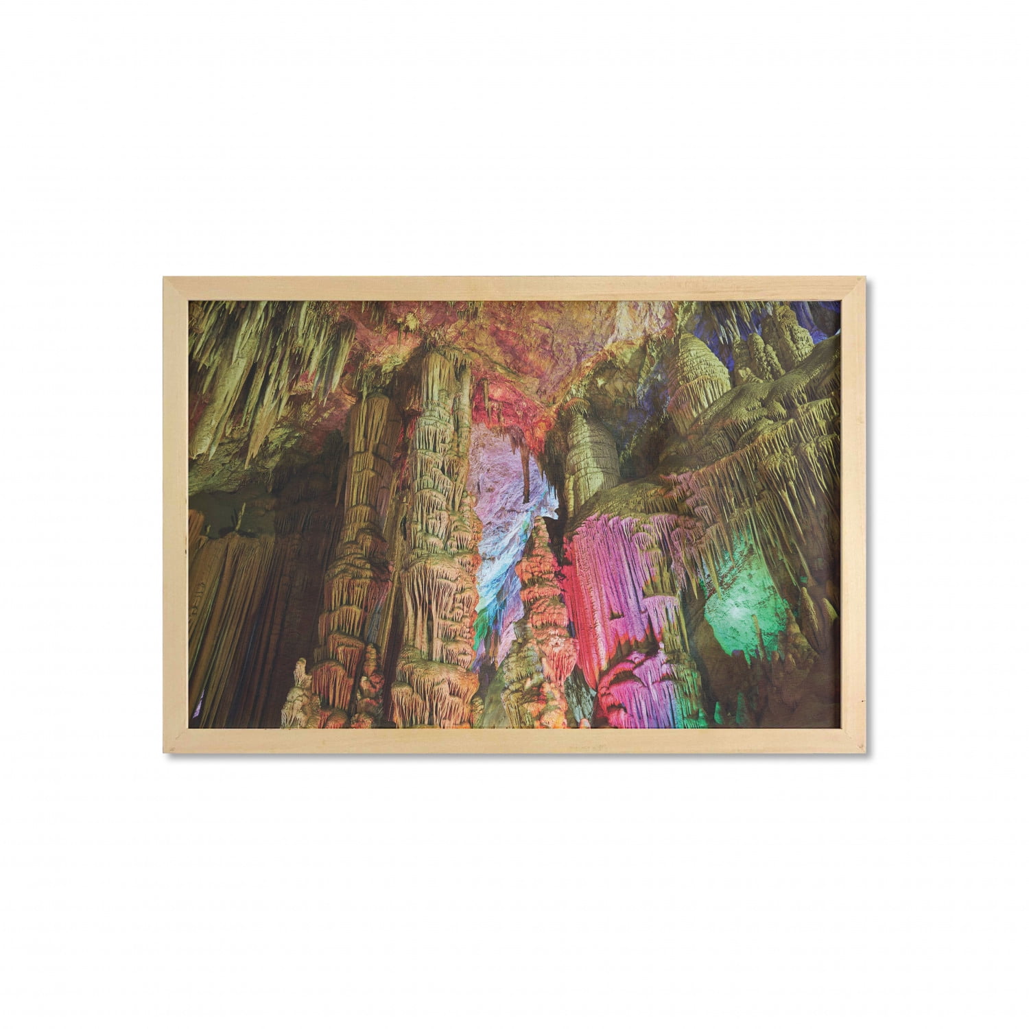 Natural Cave Wall Art with Frame, Colorful Geological Cistern Rainwater ...