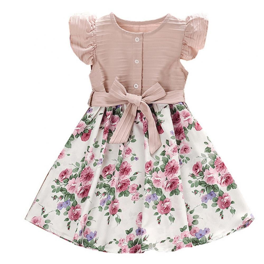 URMAGIC Toddler Girl Summer Floral Dress Baby Girls Sundress Girls ...