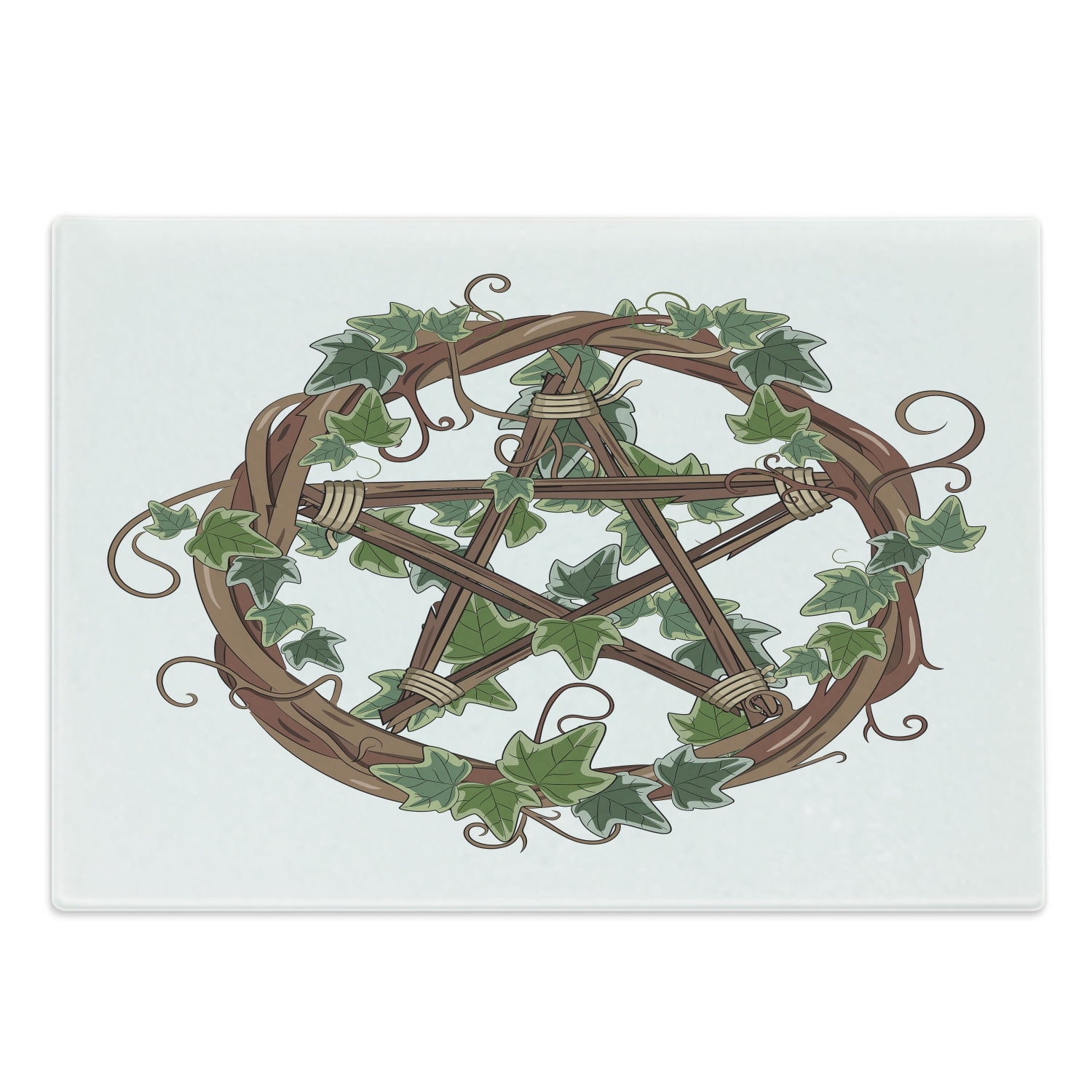 Pentacle Cutting Board, Vine Wreath with Ivy on Intertangled Twigs ...