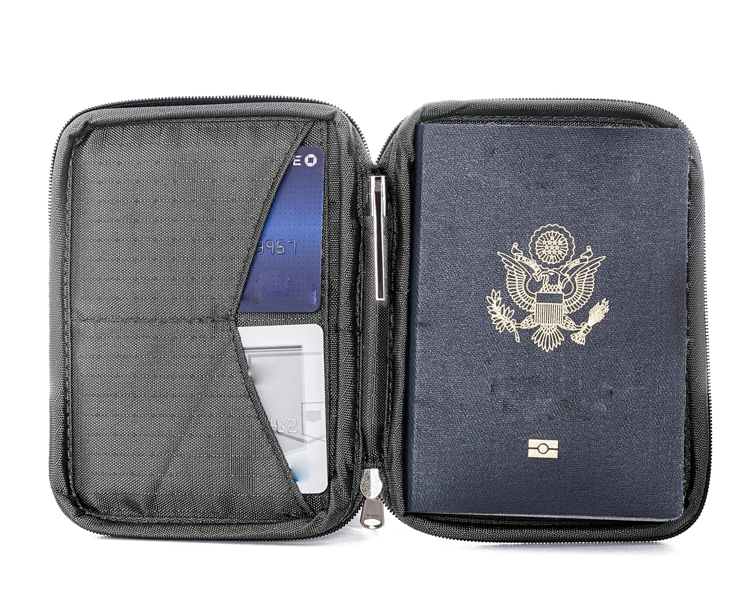 Passport Holder & Travel Wallet with RFID Blocking - Premium Document ...