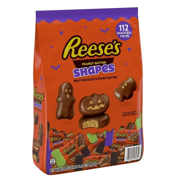 Reese's Milk Chocolate Peanut Butter Shapes, Snack Size (67.2 Ounce, 112 Count) - Walmart.com