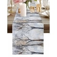 Burlap Table Runner 60 Inches Long, Black Grey Tree Abstract Non-Slip ...