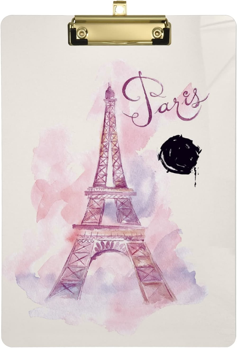 FMSHPON Watercolor Travel Paris Eiffel Tower Clipboard Hardboard Wood ...