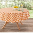Mainstays Orange Plaid PEVA Vinyl Tablecloth 70 Round Indoor Outdoor ...