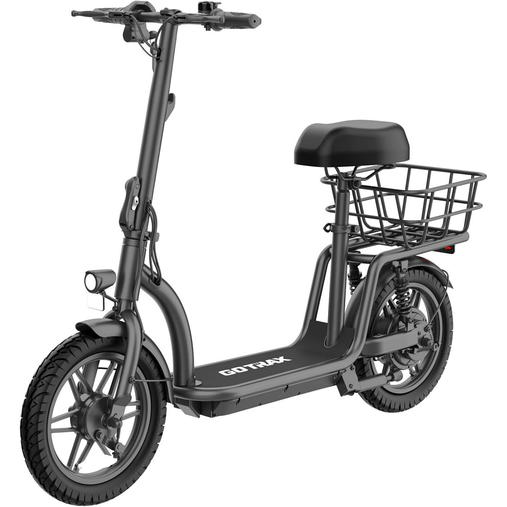 Gotrax Electric Scooter For Adults With Seat  500w Peak Motor  Up To 40 Km Range  25-31 Km/H Top Speed  14 Pneumatic Tires  Dual Suspension  Wide Sea