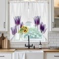 Abstract Purple Swag Valances for Windows 45 inches Long, Tulip Ray ...