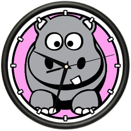 HIPPO Wall Clock river horse africa animal zoo hippo jungle gag gift ...