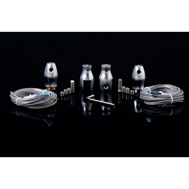 Set of 2 - Ceiling Mounted Cable Hanging System, 7/8 x 1-3/8-Inch Sign ...