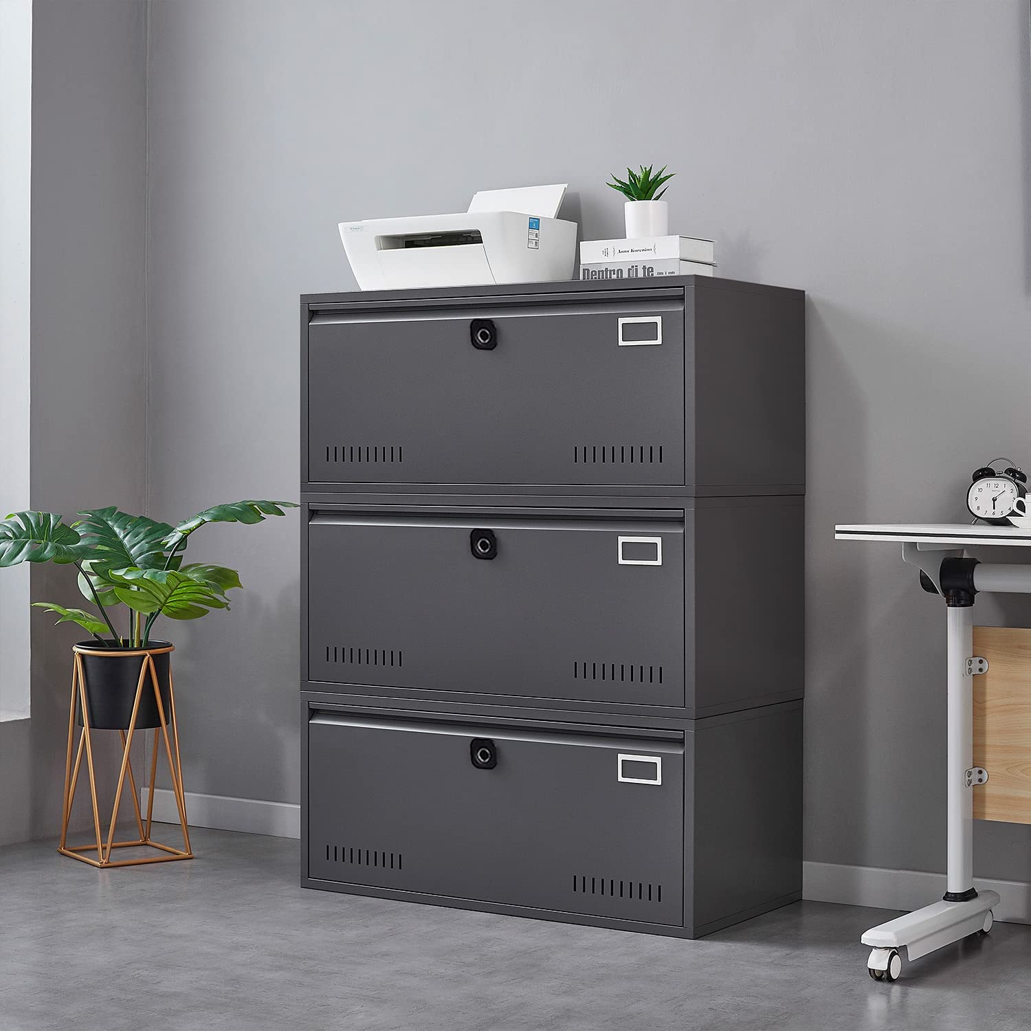 Lateral File Cabinet with Smart Lock, Large Lateral Filing Cabinet for ...