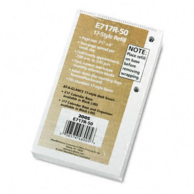 At-A-Glance E717R50 One-Color Daily Desk Calendar Refill Recycled Paper ...