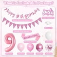 9th Birthday Decorations for Girls - Pink Balloons, Happy Birthday ...