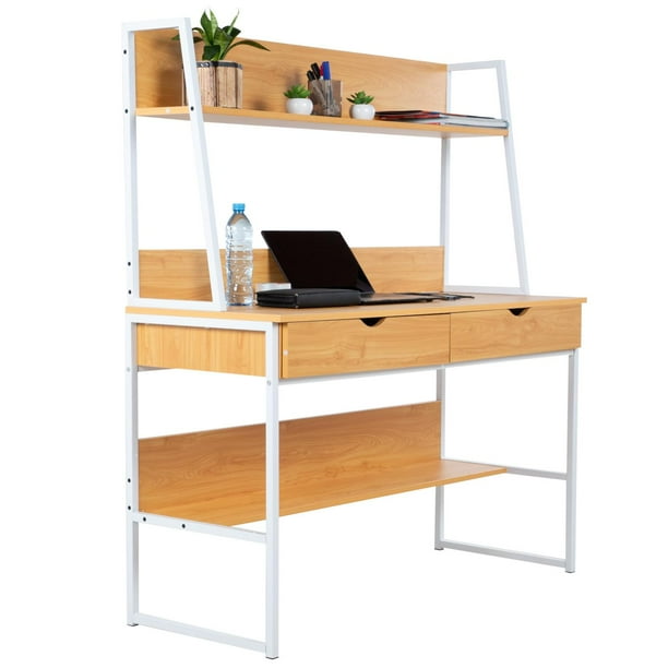 Escritorio de computadora con repisas y Cajones KingsHouse Estandar blanco | Bodega Aurrera en línea
