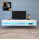 TV Stand with LED Lights, Floating TV Stand Wall Mounted Media Console ...