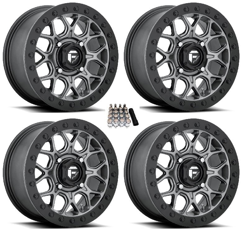 Fuel Tech Beadlock UTV Wheels Gunmetal 15x7/15x10 Polaris RZR 1000 XP ...