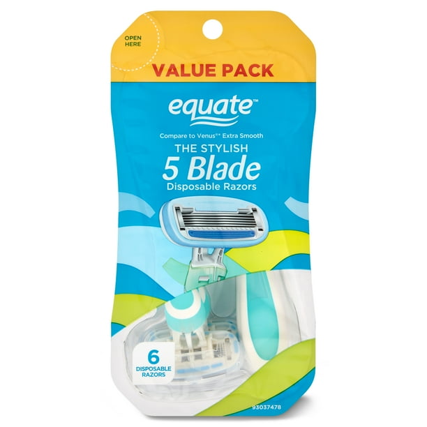 Equate Women's 5 Blade Disposable Razors, 6 Count - Walmart.com