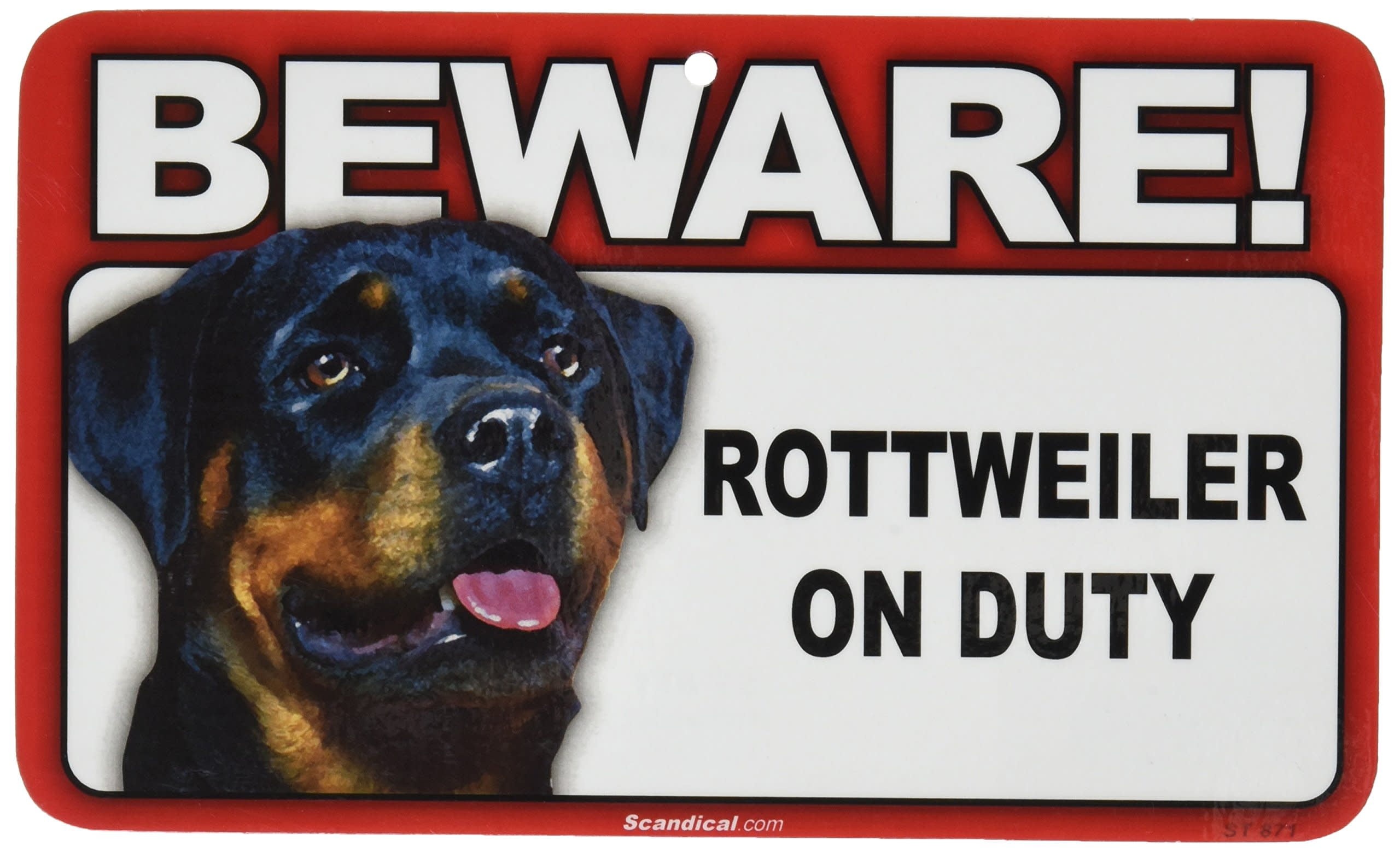 Beware Guard Dog On Duty Sign - Rottweiler - Walmart.com