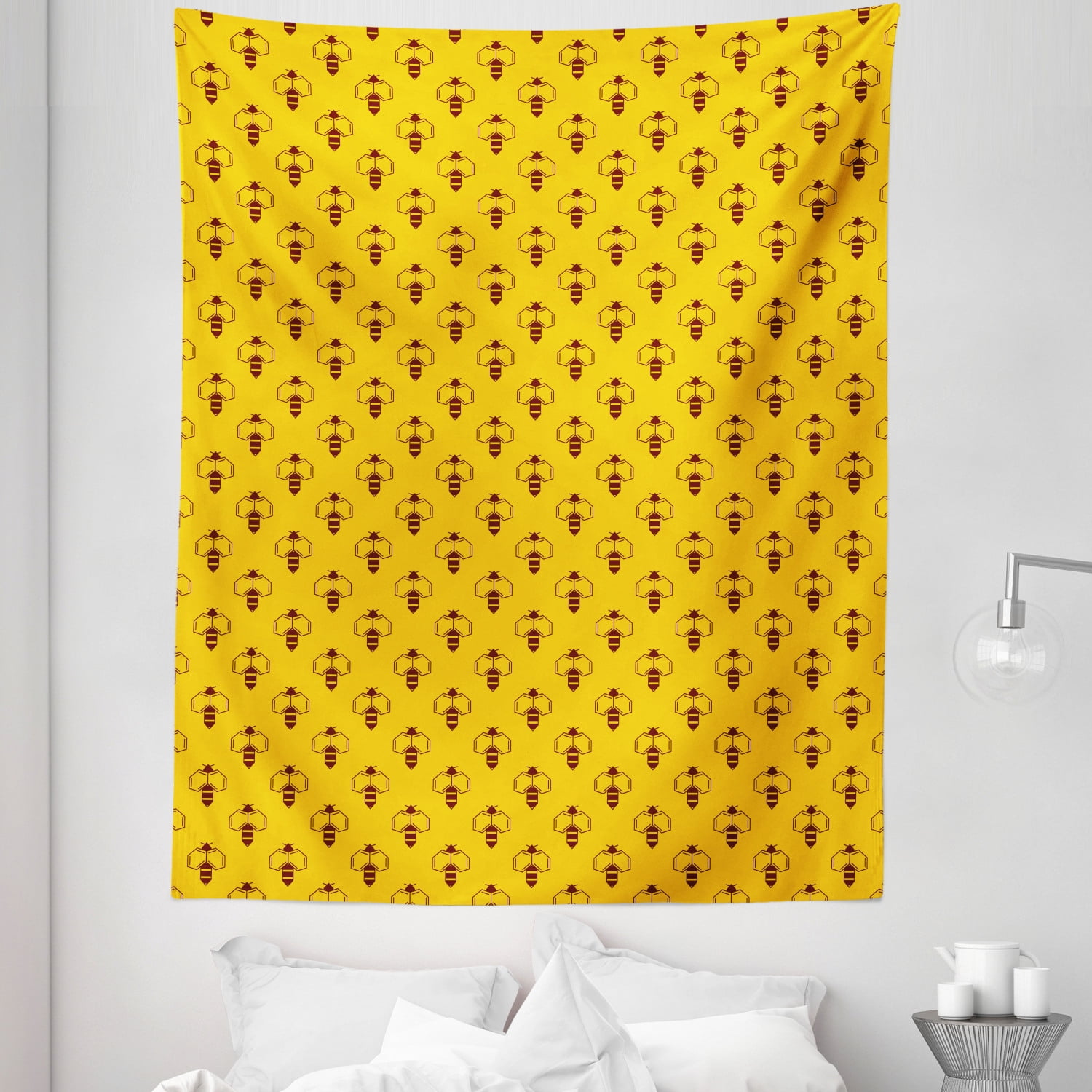 Queen Bee Tapestry, Geometric Honey Lover with Wings Nature Theme ...