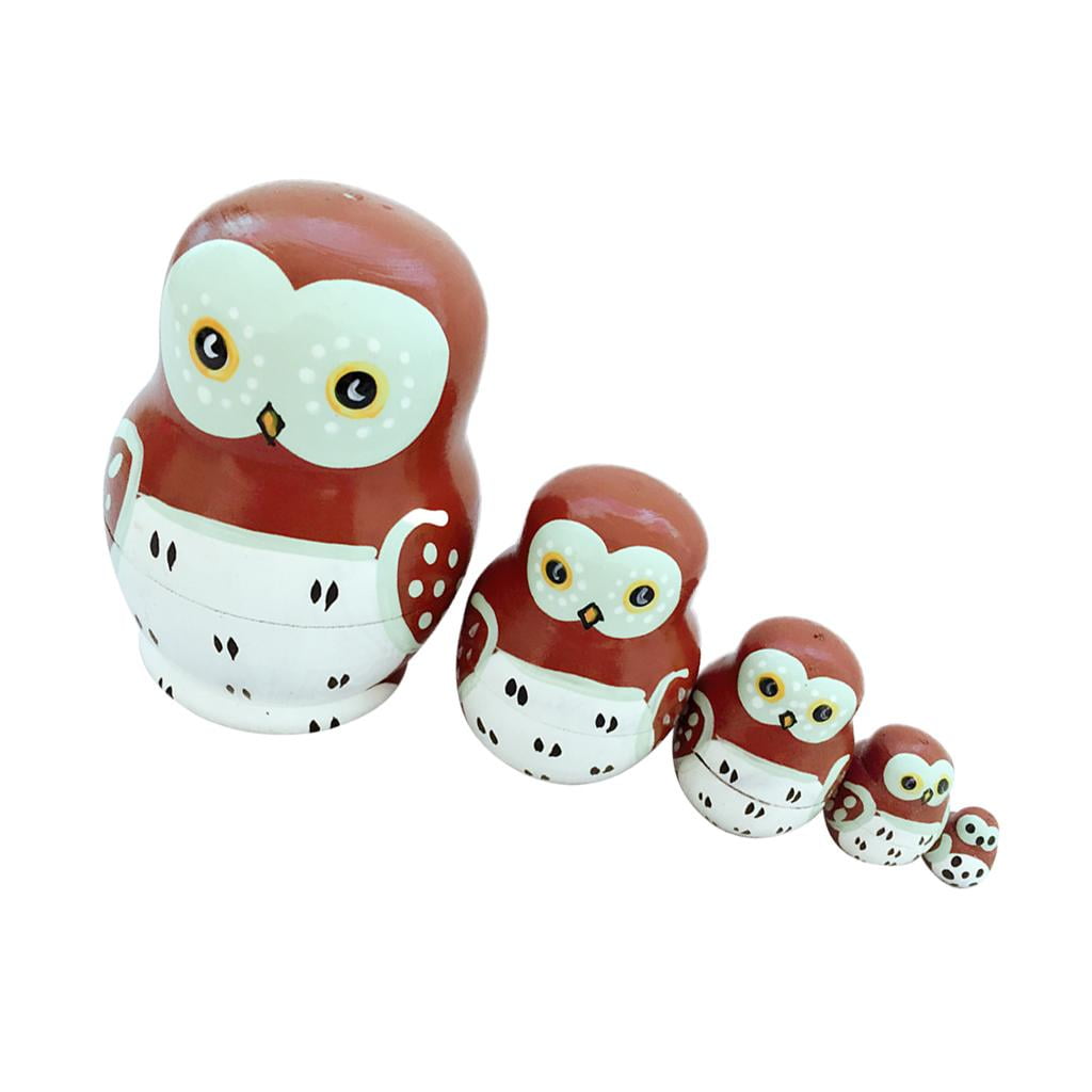 Click here for Beloving Set Of 5pcs Painted Wooden Owl Bird Nesti... prices