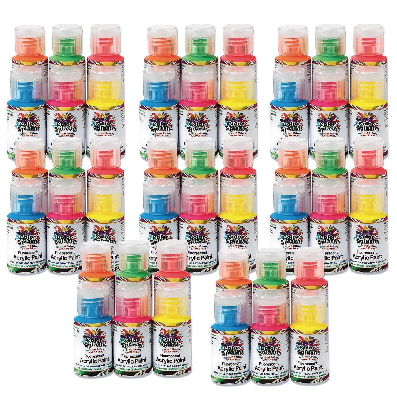 Color Splash!® Neon Acrylic Paint Pass Around Pack, 1 oz. (Pack of 48 ...