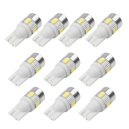 TiooDre 10Pcs T10 W5W 168 194 6SMD 5630 LED Wedge Light White Side Bulbs Canbus Error Free 12V ...