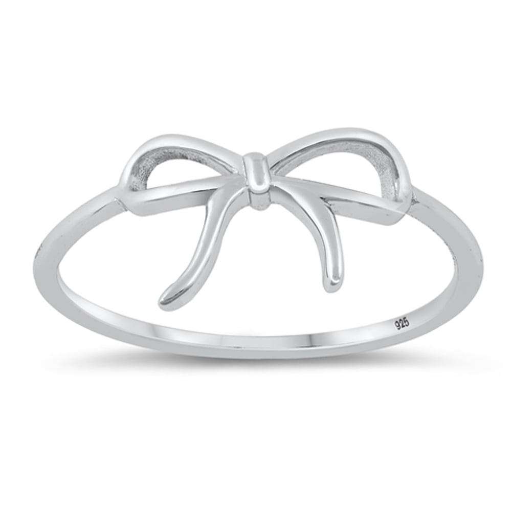 Ribbon Knot Infinity Loop Gift Ring .925 Sterling Silver Band Jewelry ...
