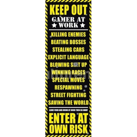Keep Out Gamer At Work - Door Poster (62 X 21) | Walmart Canada