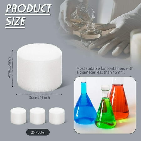 20 Pieces Foam Stopper Plastic Foam Plug 50mm Openings for Tubes and ...
