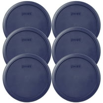 Pyrex (6) 7202-PC 1-Cup Round Red Lids & (6) 7202-PC 1-Cup Blue Lids ...