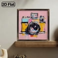 1Pc Frame Vintage Camera, Colorful Abstract Elements, Pop Art Style ...