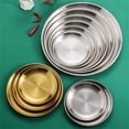 POYOGA Pack of 4 Multipurpose Dining Plate 304Stainless Steel Kitchen ...