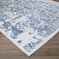 Calinda Grand Damask Steel Blue-Ivory Area Rug - Multiple Sizes ...