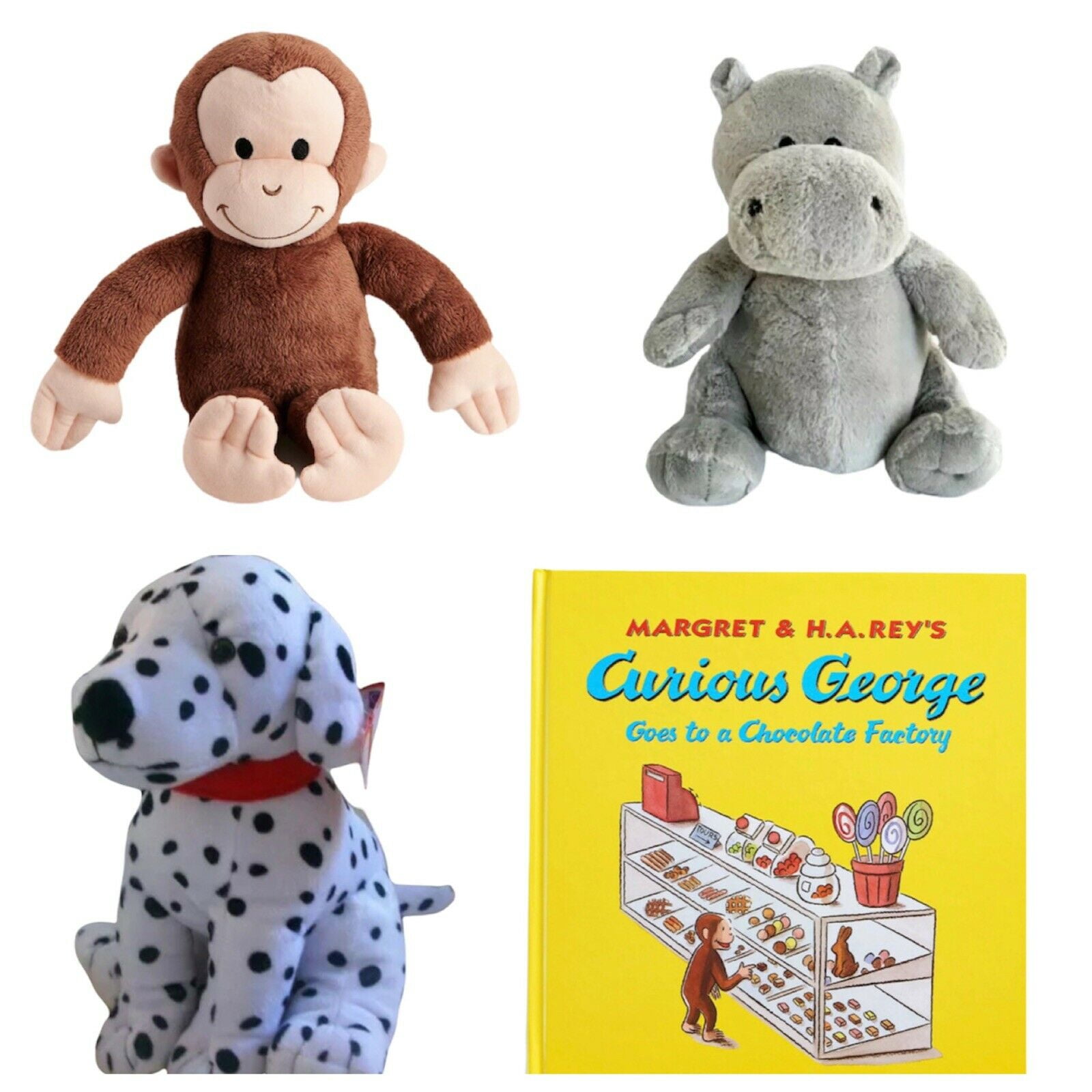 Dalmatian Dog Curious George Hippo & Chocolate Book 4 Kohl’s 12" Plush ...