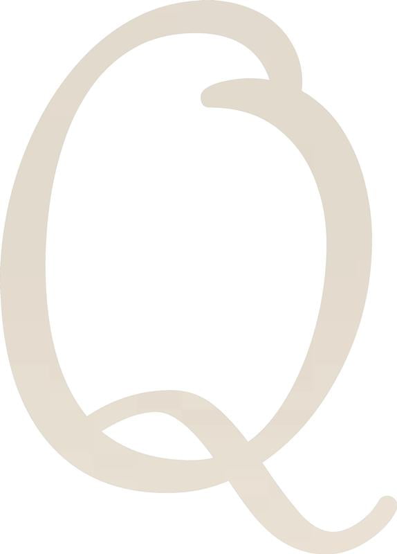 Acrylic Letter Q Script, 3'' Tall White Alphabet Craft, Color Options ...