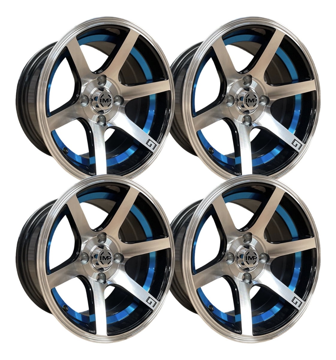 4 Rines 14 4X100 Blue UnderCut Aveo, Spark, March | Bodega Aurrera en línea