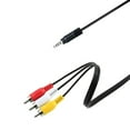 3.5mm Jack Plug Male to 3 RCA Adapter to RCA Male Audio Video AV Cable ...