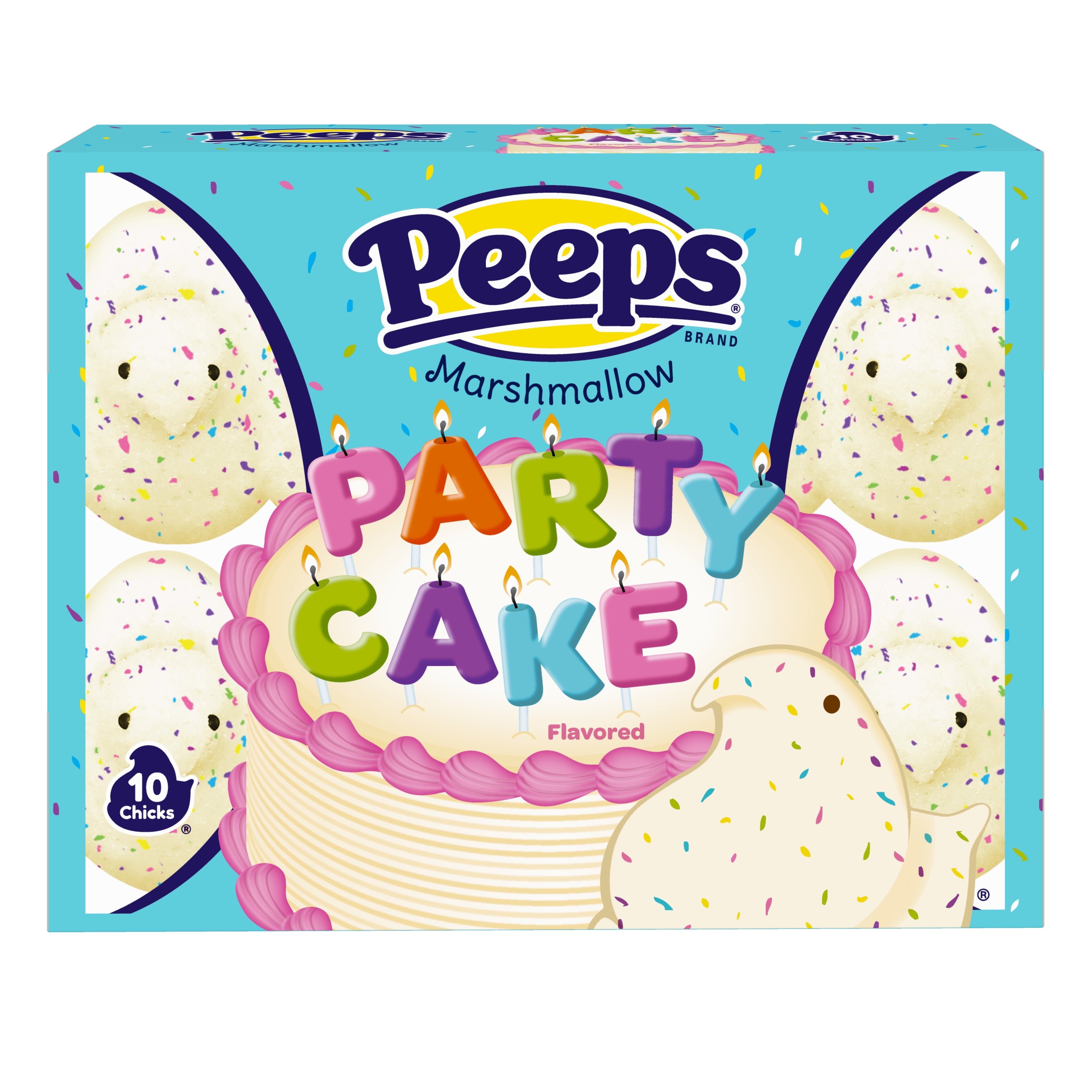 PEEPS, Party Cake Flavored Marshmallow Chicks Easter Candy, 10ct. (3.0 ...