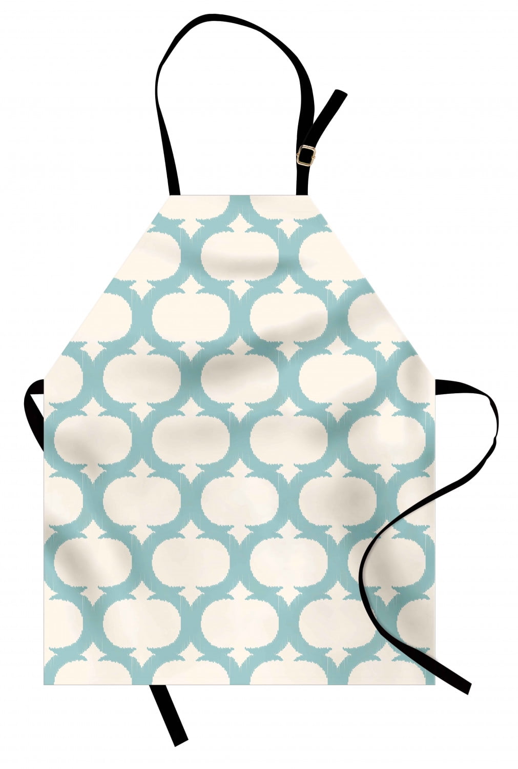 Aqua Apron Mesh Pattern with Curvy Figures Ancient Arabic Lattice ...