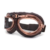 Cafe Racer Thick Leather Padded Steam Punk Motorcycle Goggle Copper ...