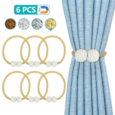 8/6/4/2Pcs Magnetic Curtain Tiebacks, Modern Pearl Magnetic Tie Backs ...