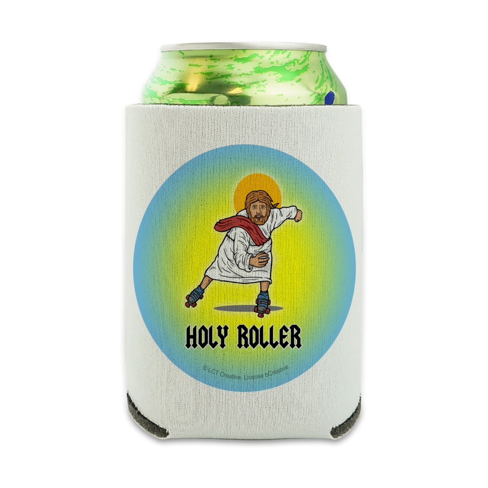Holy Roller Jesus Roller Skating Funny Humor Can Cooler - Drink Sleeve ...
