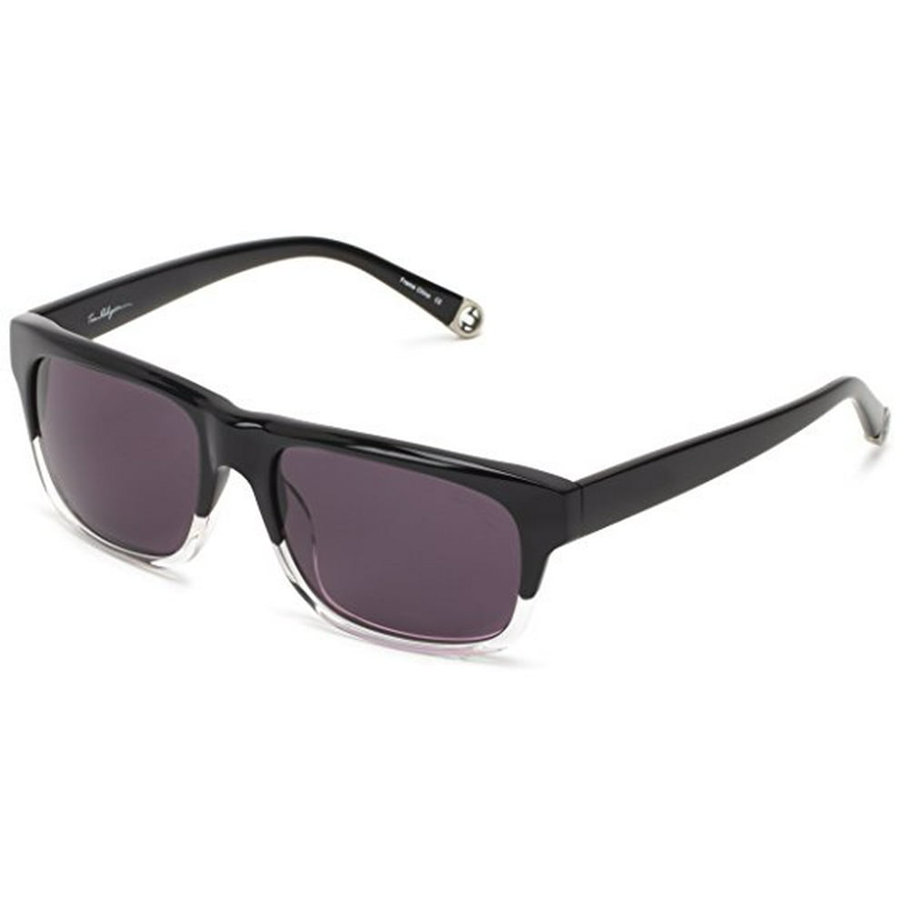 True Religion - True Religion Jamie Rectangular Sunglasses, Black Clear ...