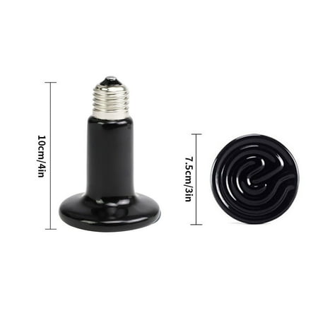 VONKY 25-200W Black Ceramic Infrared Light Heat Emitter Lamp Reptile ...