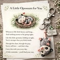 A Little Opossum for You Hanging On Keychain Sentiment Card Set Custom ...