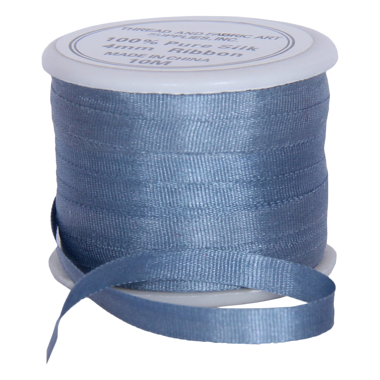 100% Pure Silk Ribbon by Threadart - 4mm Slate Blue - No. 012 - 3 Sizes ...