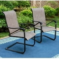 MF Studio 7-Piece Furniture Outdoor Patio Dining Set, 6 C-Spring Chairs ...