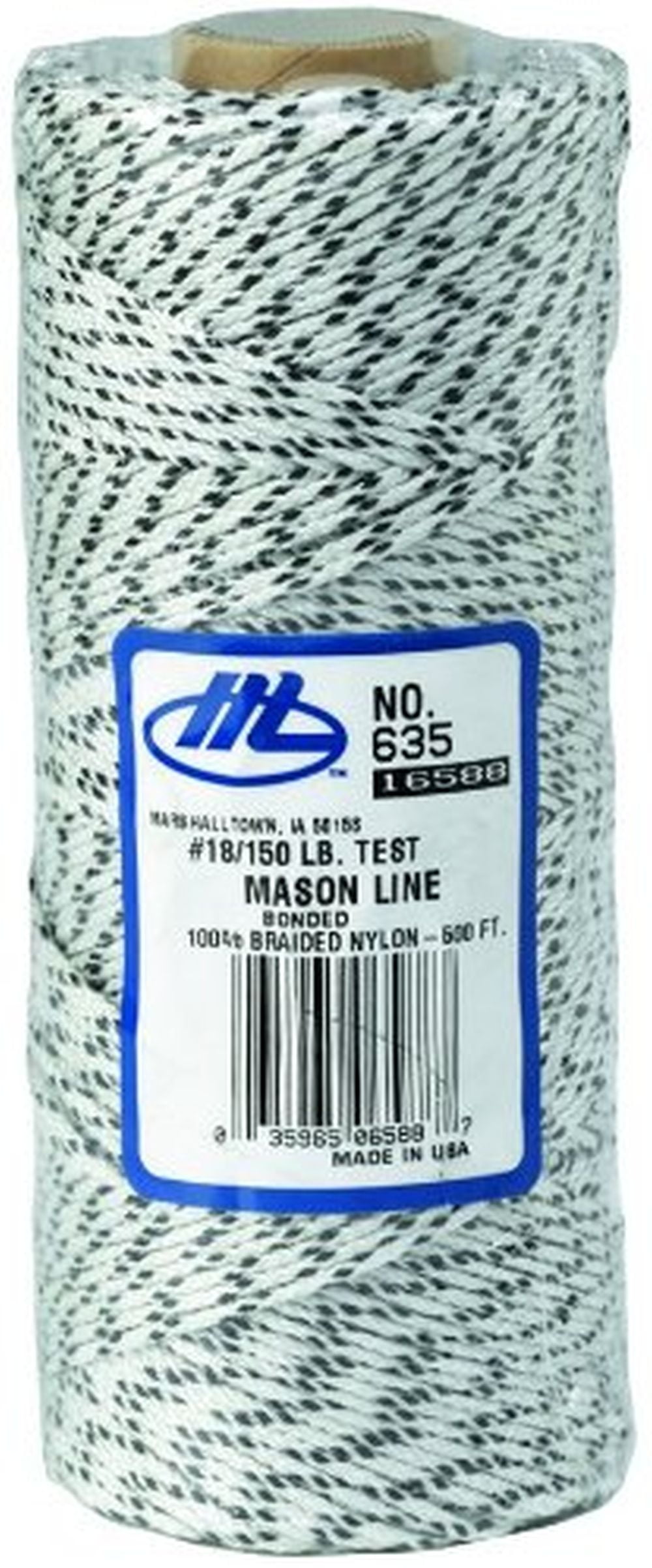 Marshalltown 635 500-Foot Mason's Line Flecked White Bonded & Braided ...