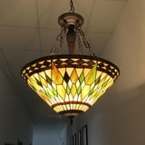 CHLOE Lighting AIKEN Tiffany-style 3 Light Inverted Ceiling Pendant 20 ...
